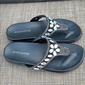 Andiamo | Shoes | Andiamo Sandals W Crystal Decor | Poshmark